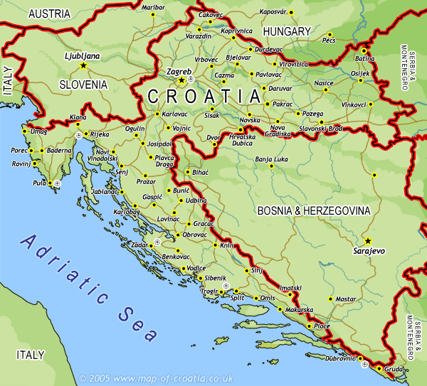 Croatia map Post WWII to current 2011 – Croatia, the War, and the Future